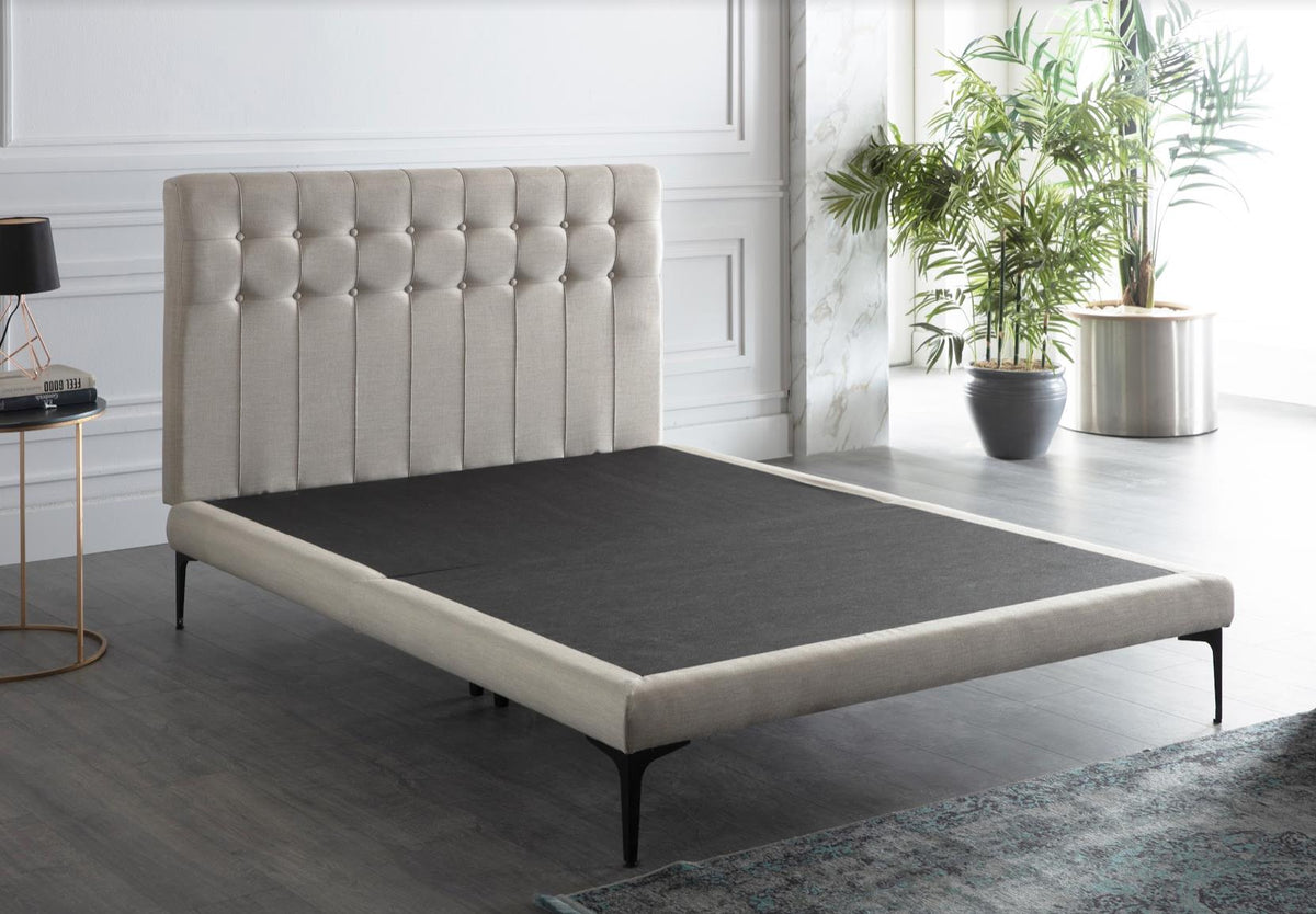 Stratton Full Foundation & Headboard (Bell Basic Cream) — Lara Furniture